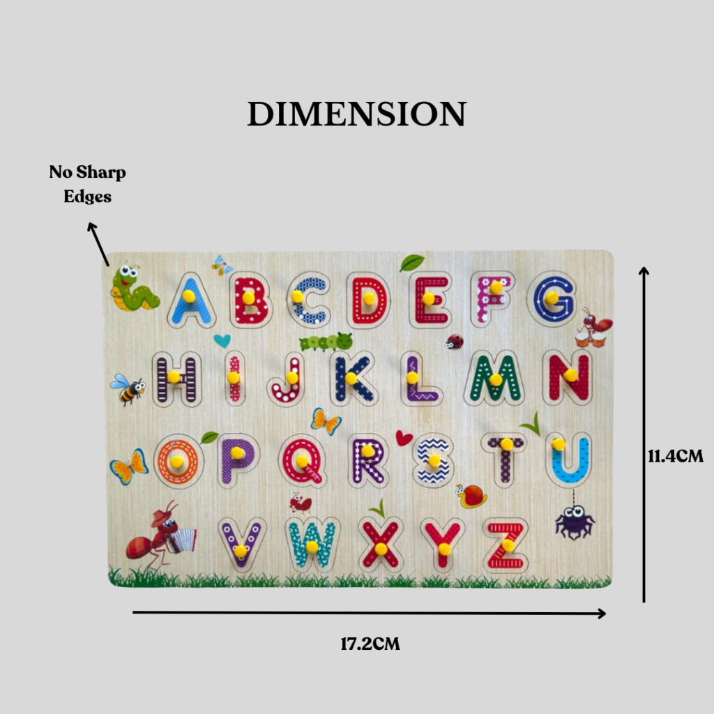 2 in 1 Alphabet Peg with Wipe-Clean Writing Practice Board - winkslab