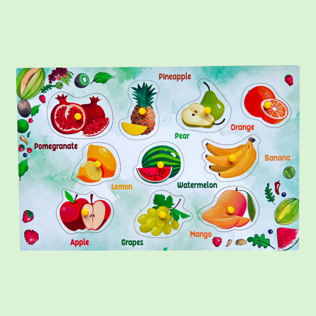 Fruits & Vegetables Peg Puzzle Combo - winkslab