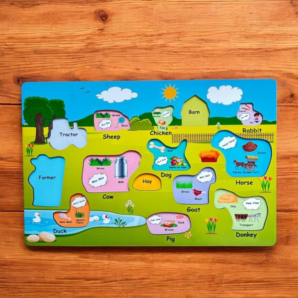 Farm Peg Puzzle Wipe and Clean Board - winkslab