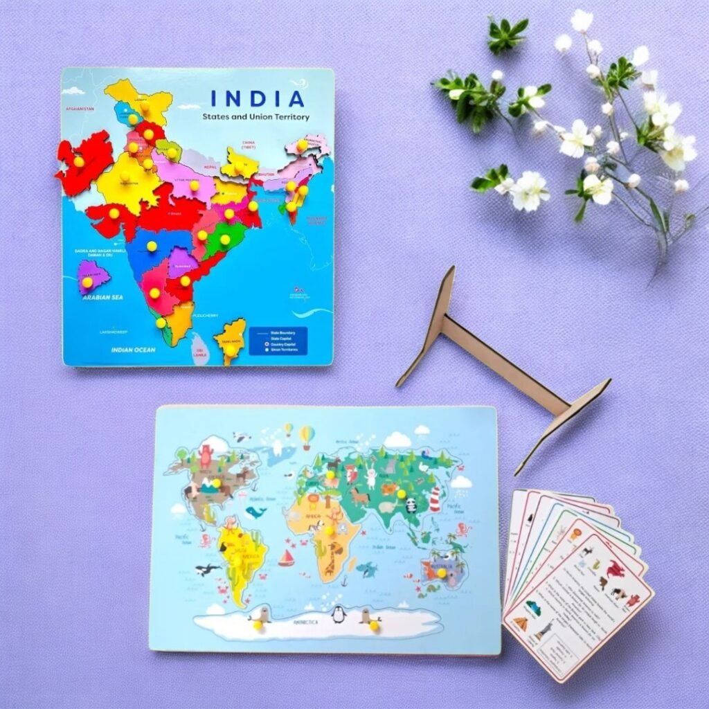India Map & Continent Puzzle Combo Kit - winkslab