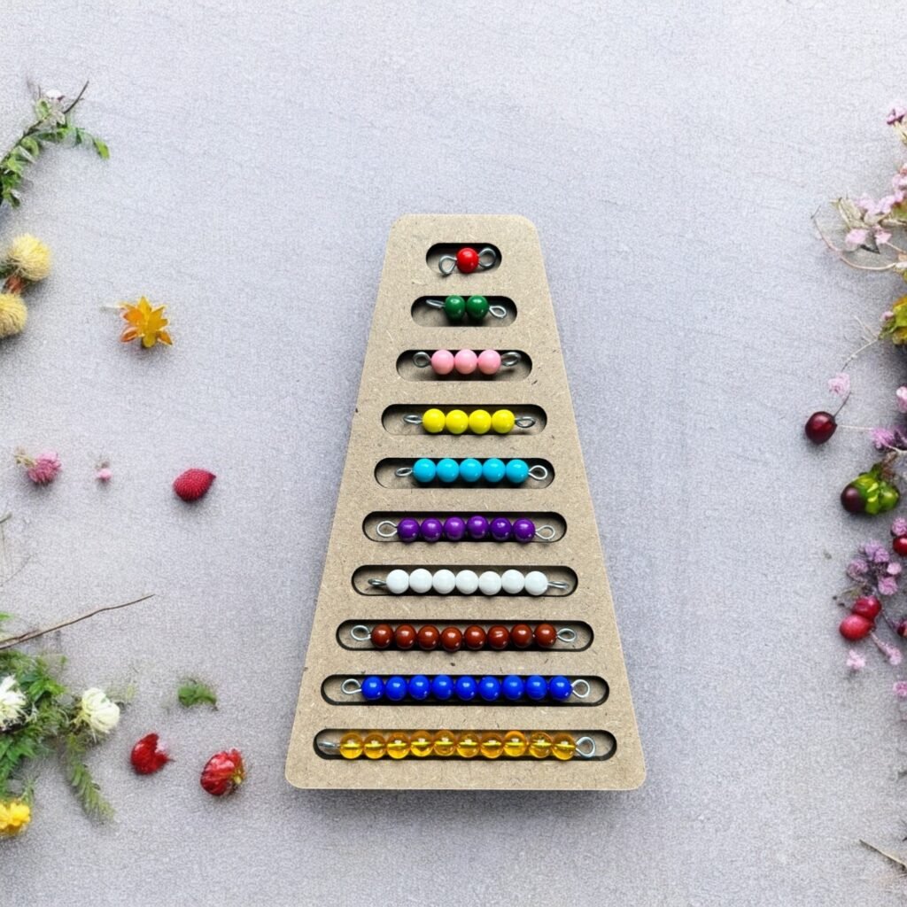 Montessori Beads Stairs and Montessori Numbers Cards Combo Kit - winkslab